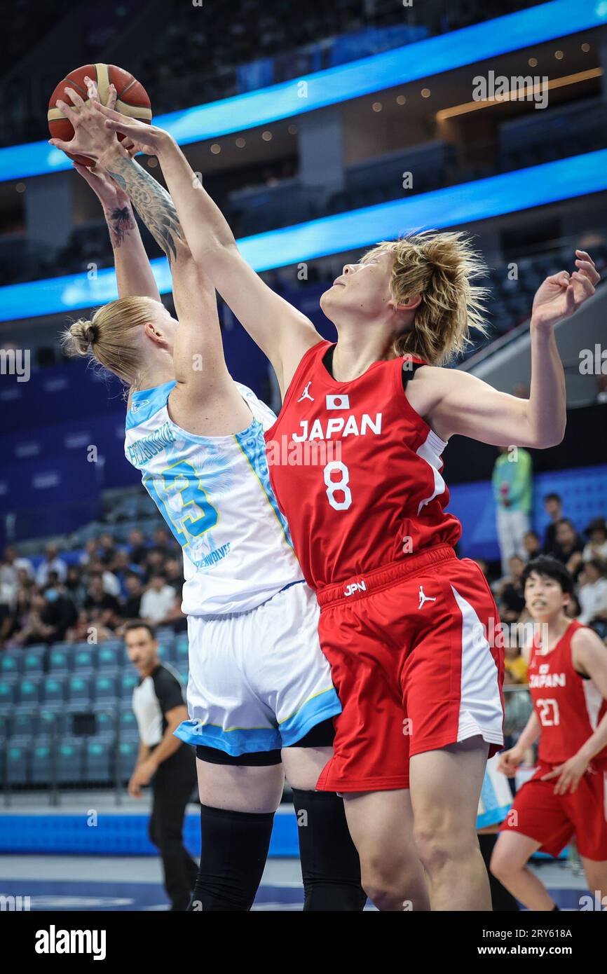 Hangzhou, China's Zhejiang Province. 29th Sep, 2023. Takada Maki (R) of ...