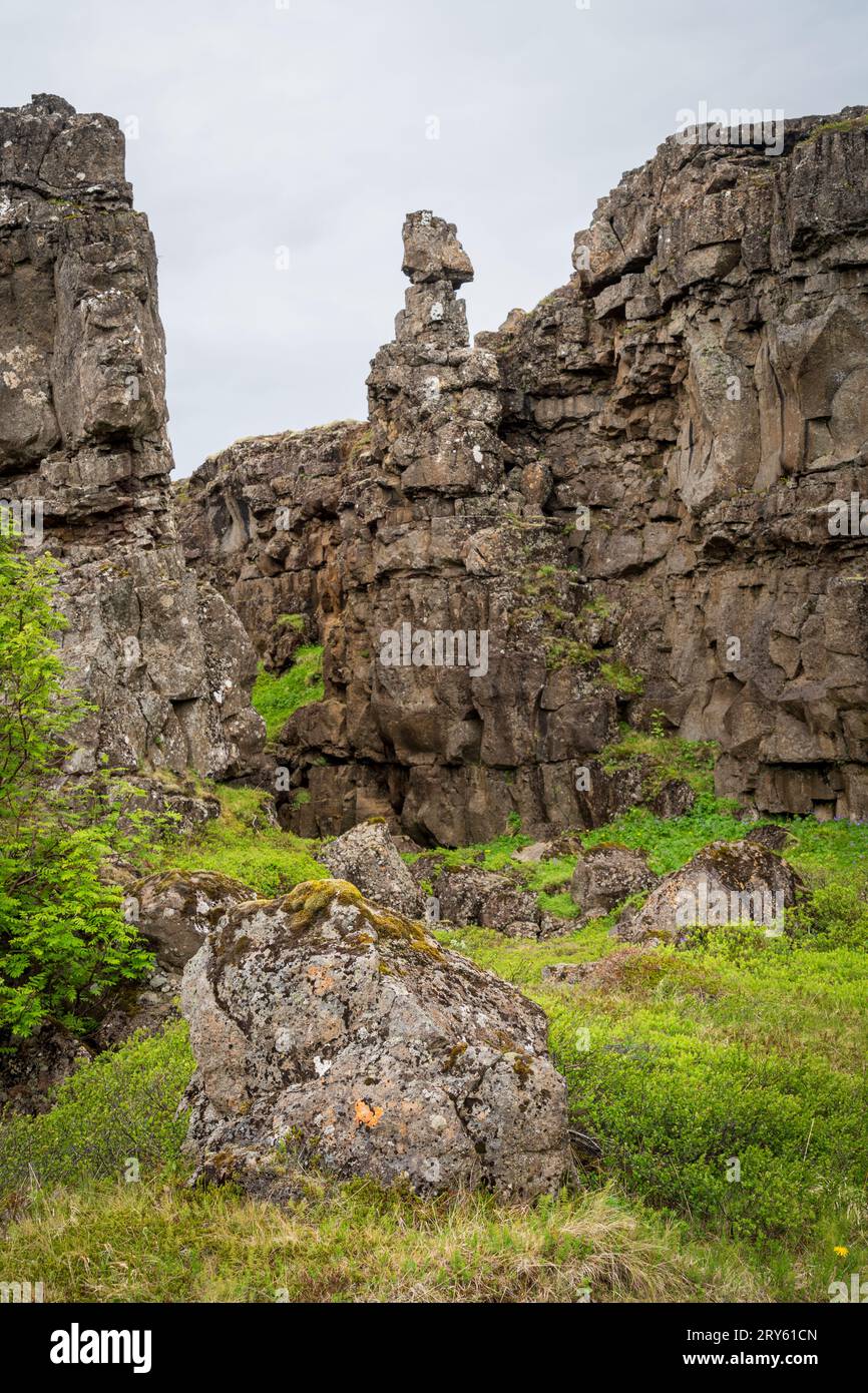 The Lögberg Fault at Thingvellir National Park in Iceland During a ...