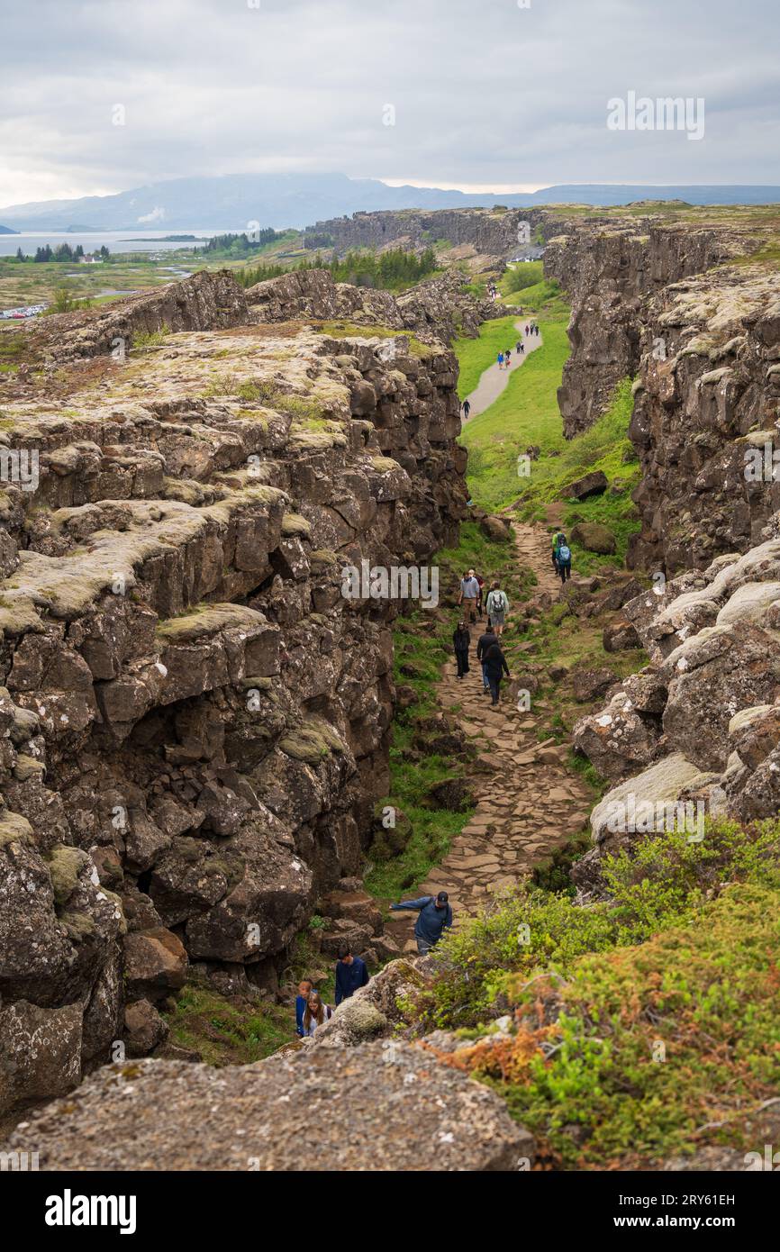 The Lögberg Fault at Thingvellir National Park in Iceland During a ...