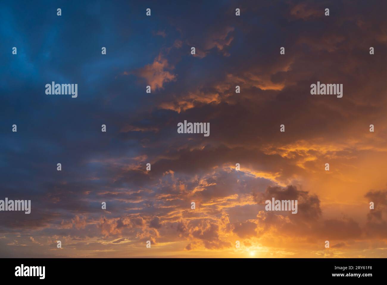 Glowing sky at sunset texture background overlay. Dramatic red, orange ...