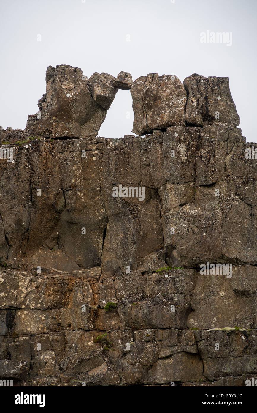 The Lögberg Fault at Thingvellir National Park in Iceland During a ...