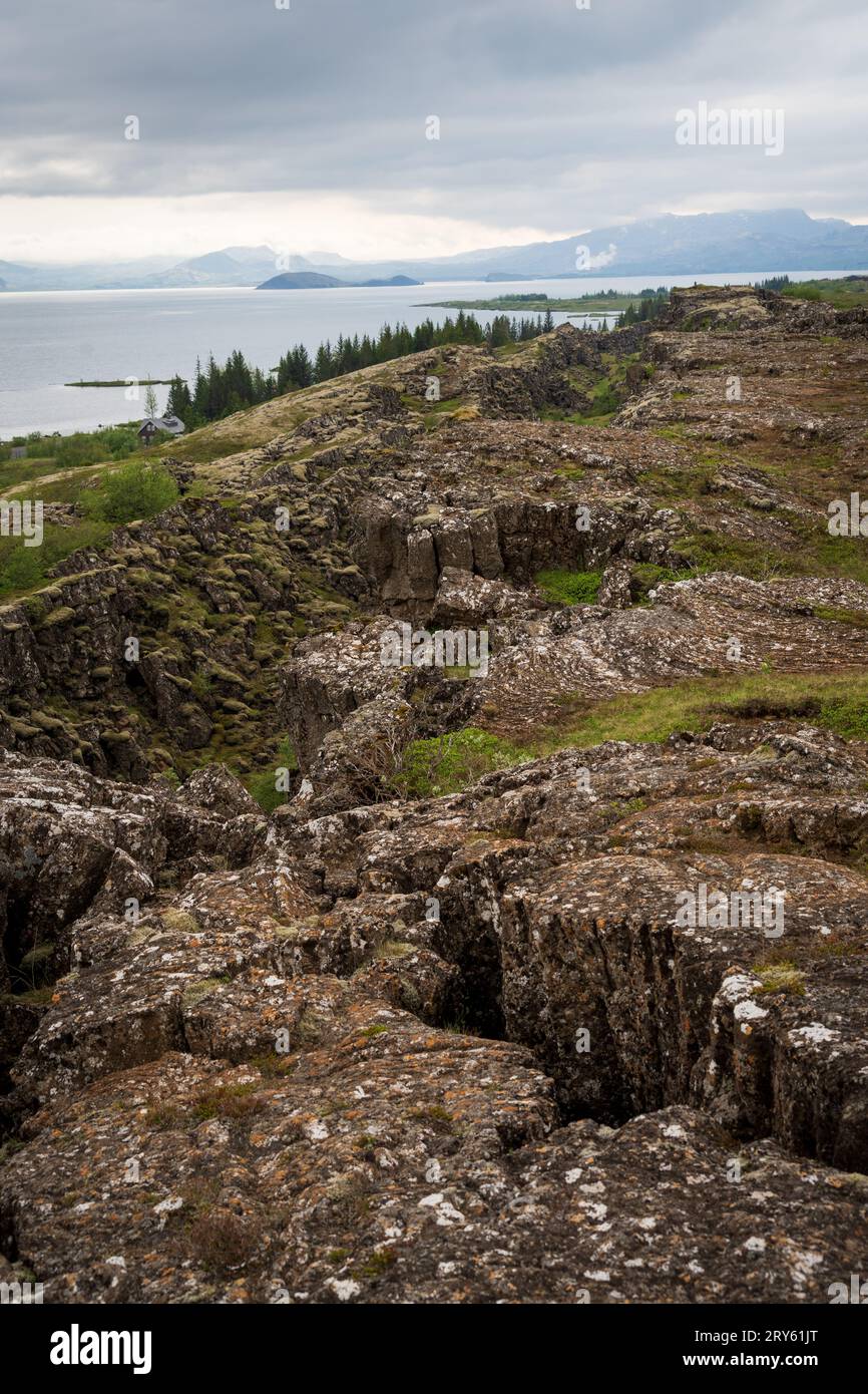 The Lögberg Fault at Thingvellir National Park in Iceland During a ...