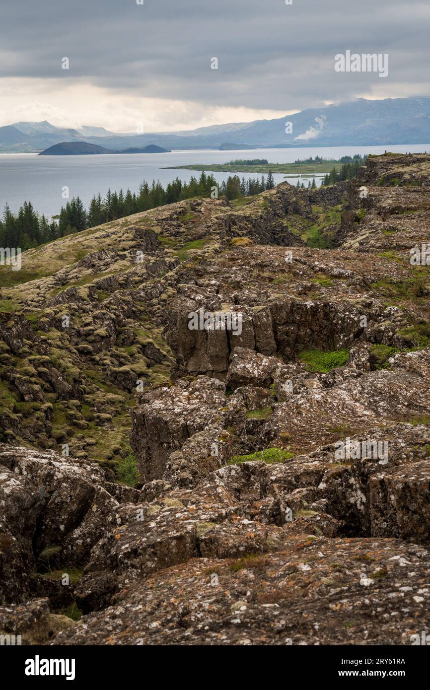 The Lögberg Fault at Thingvellir National Park in Iceland During a ...