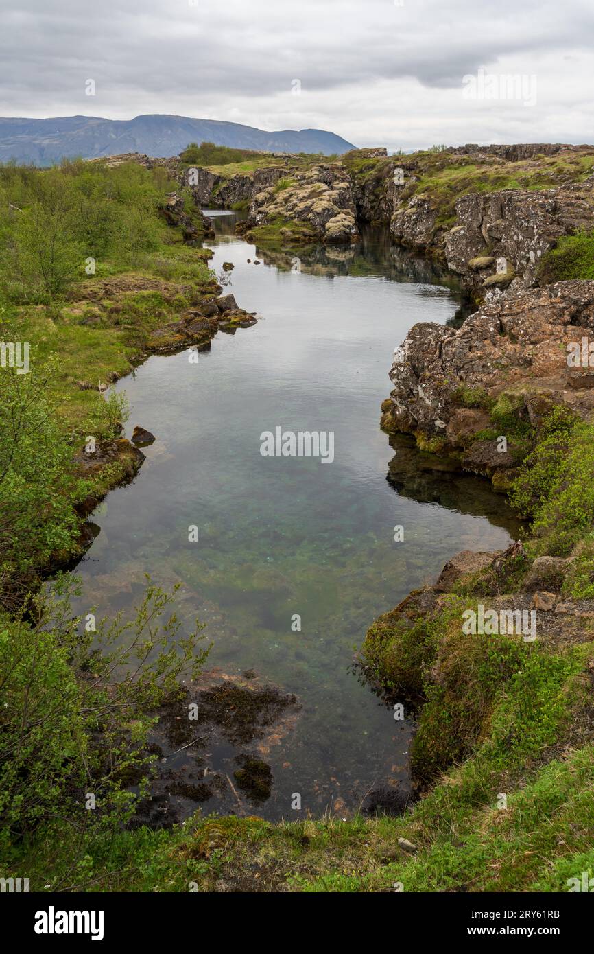 The Lögberg Fault at Thingvellir National Park in Iceland During a ...