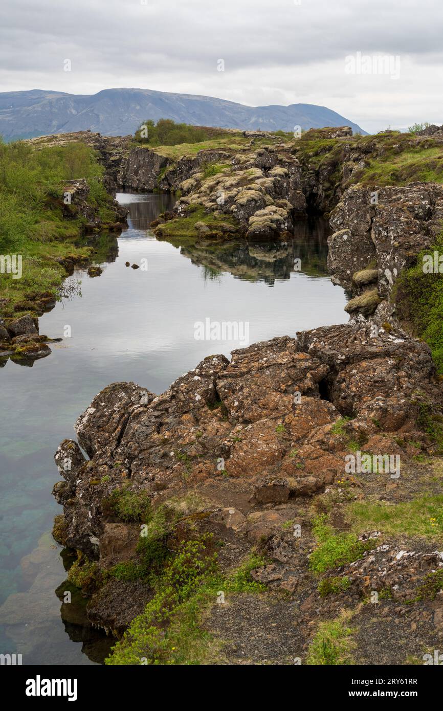 The Lögberg Fault at Thingvellir National Park in Iceland During a ...