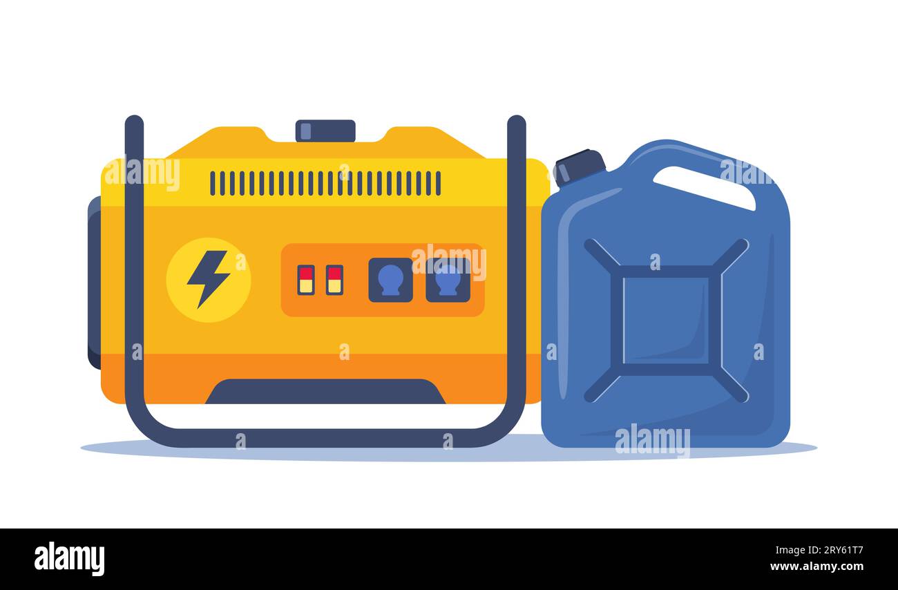 Portable electric power generator and canister with petrol, gasoline ...