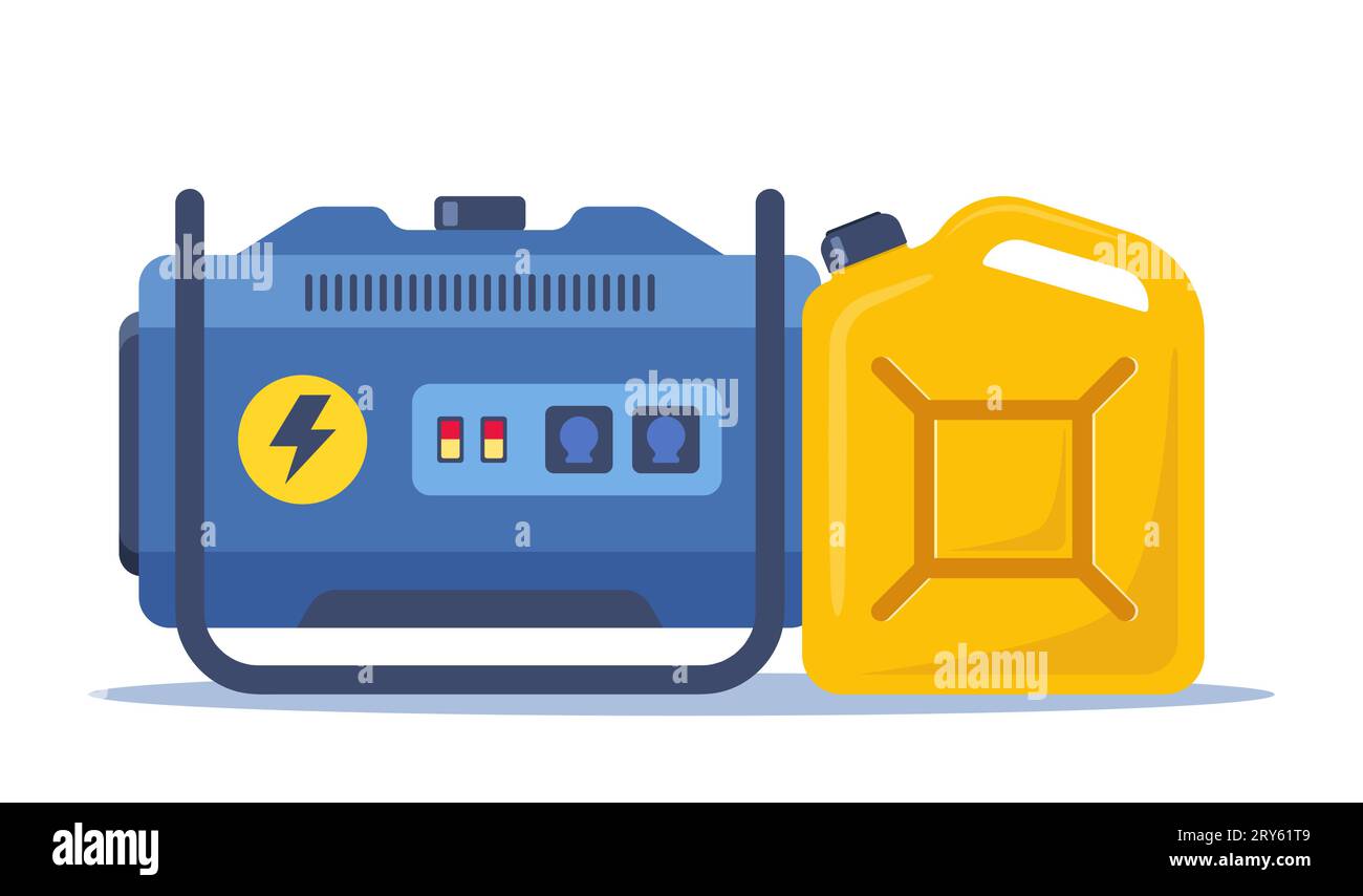 Portable electric power generator and canister with petrol, gasoline ...