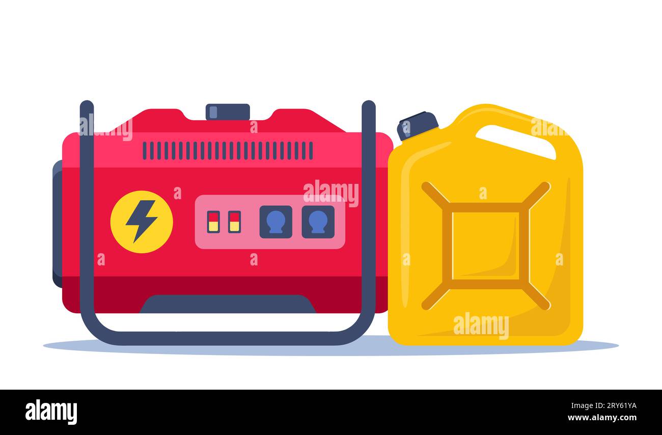 Portable electric power generator and canister with petrol, gasoline ...