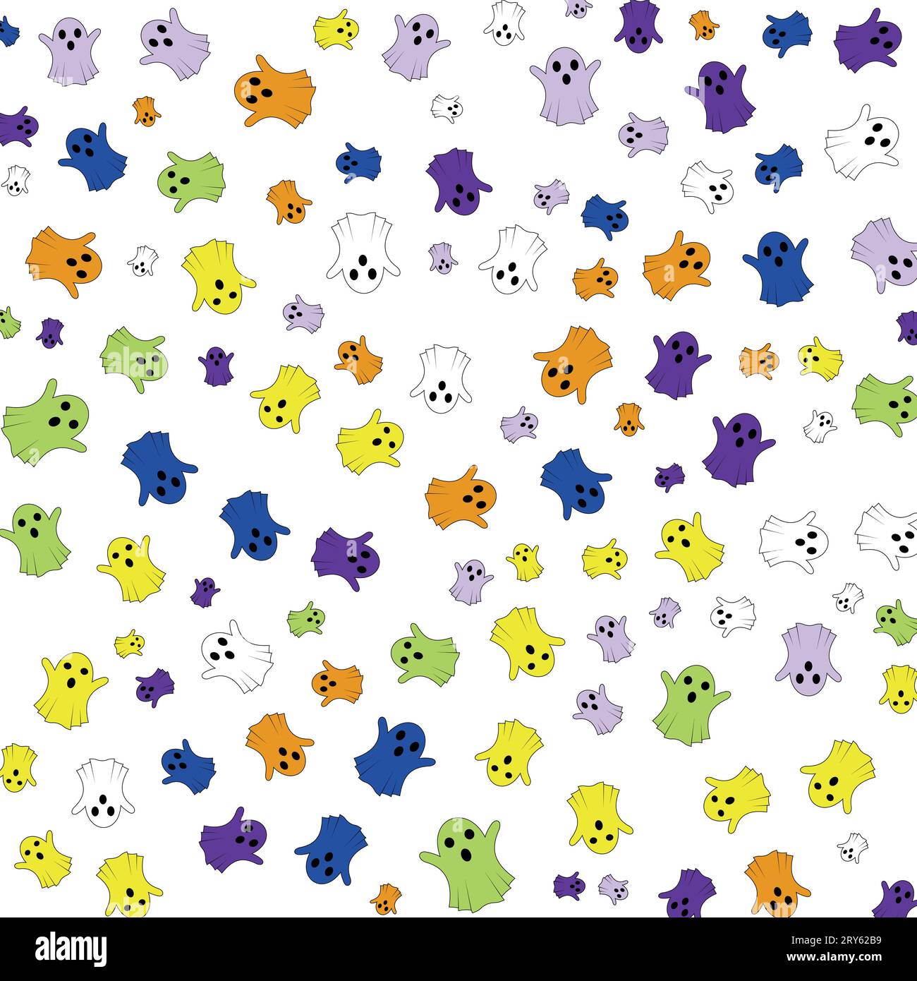 Cute halloween colorful ghost, seamless pattern repeat print background ...