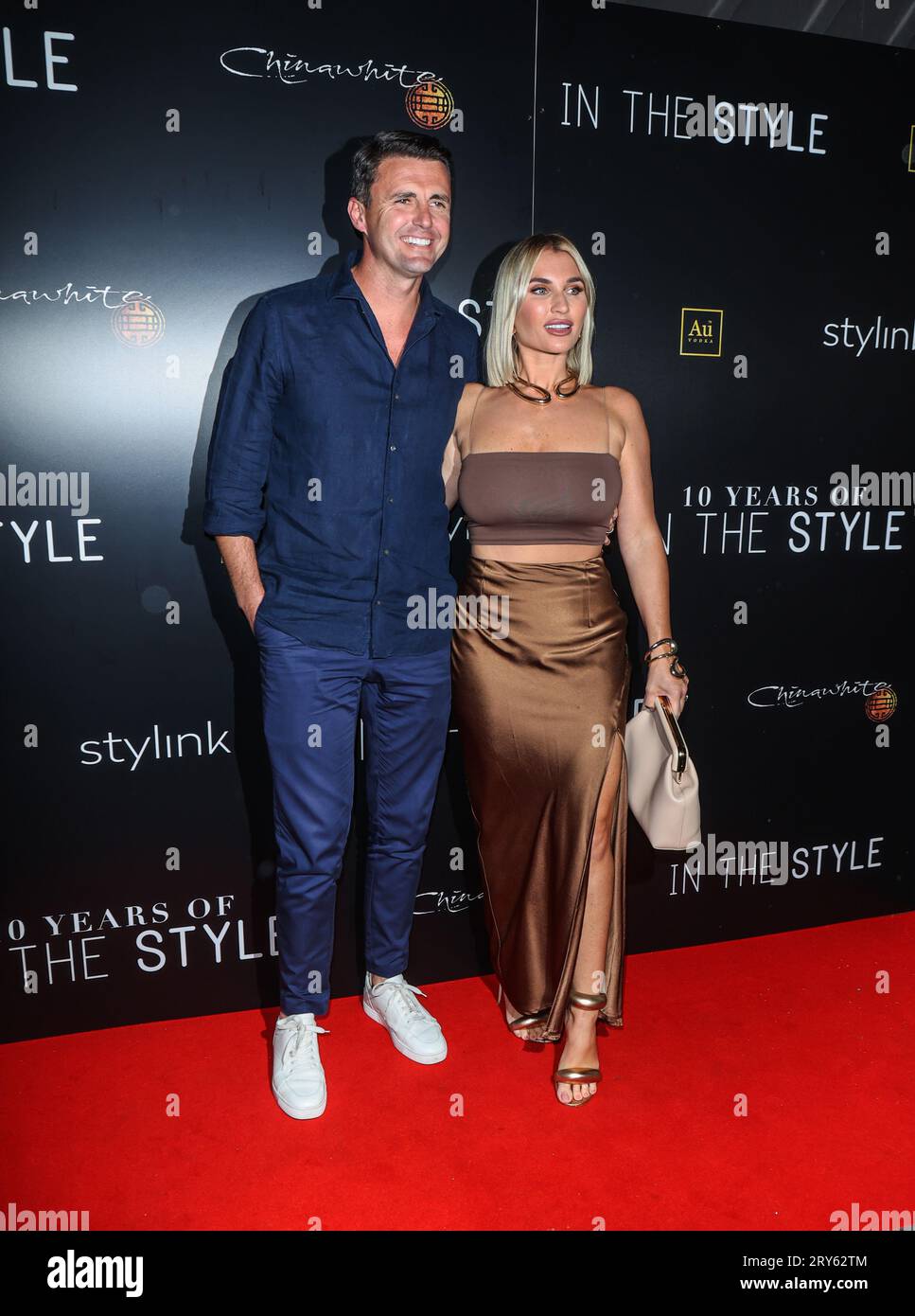 London, UK. 28th Sep, 2023. Greg Shepherd and Billie Faiers seen ...