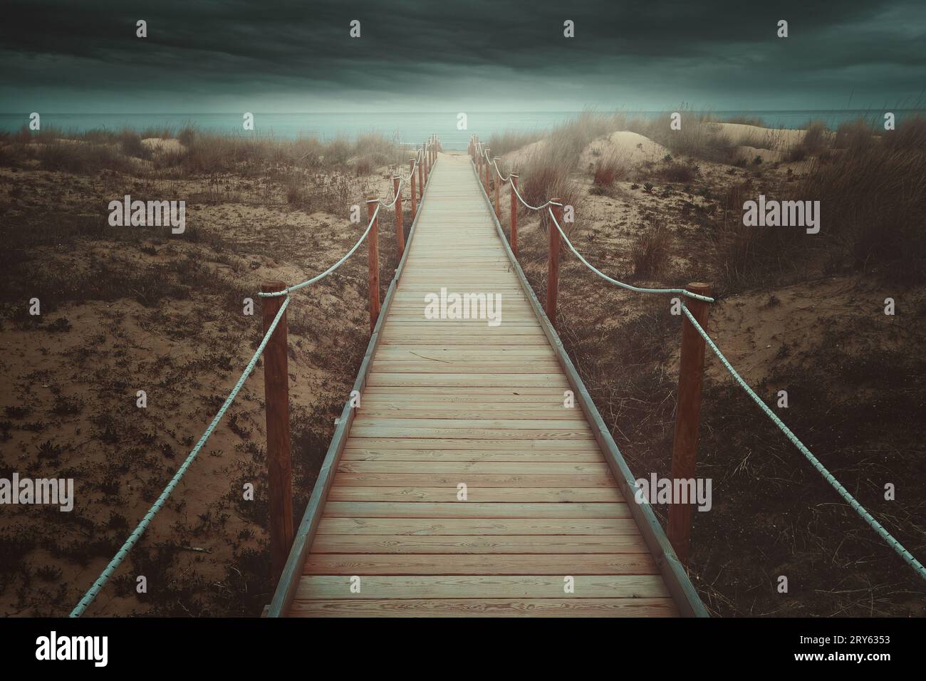Pathway to the sea. Dramatic cloudscape Stock Photo - Alamy