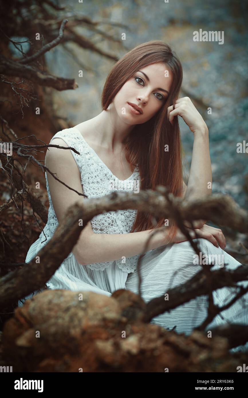 Pure young woman portrait. Innocence conceptual Stock Photo - Alamy