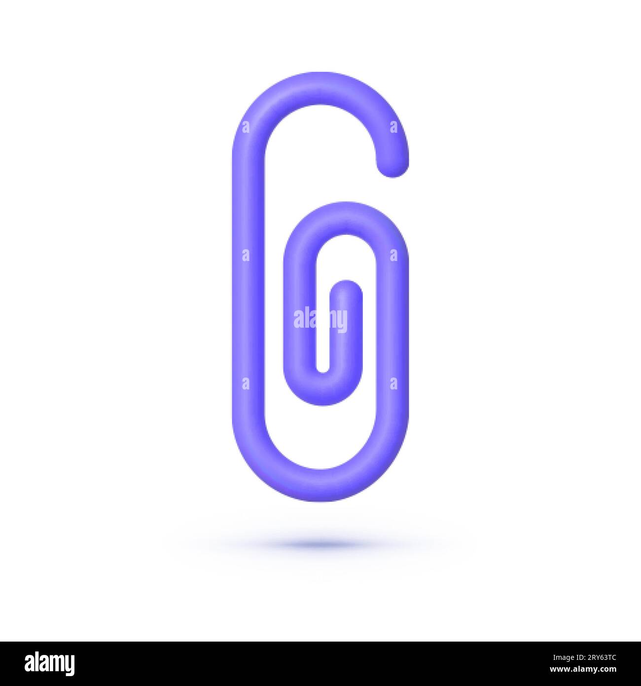3d paper clip for web background design. Vector illustration Stock ...