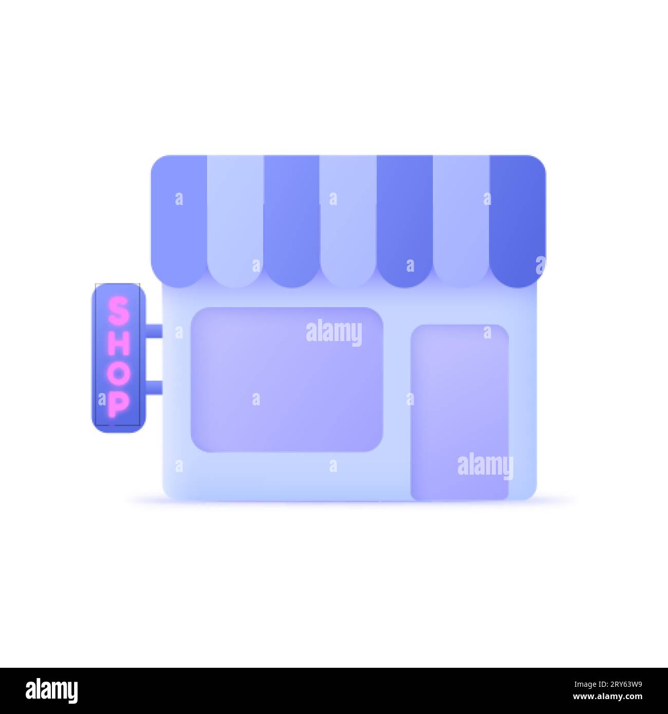3d render supermarket store front Stock Vector Images - Alamy