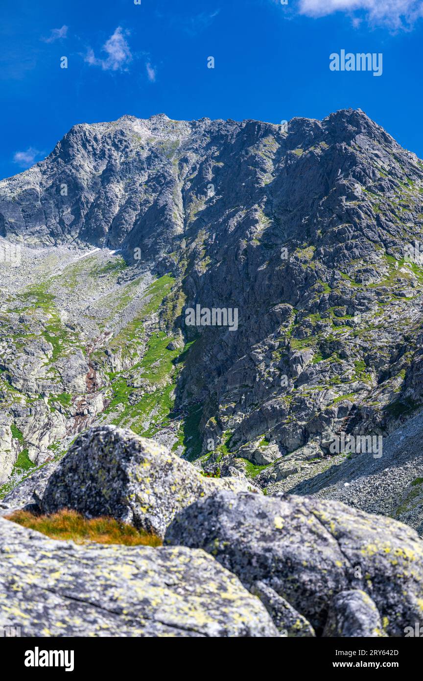 The Mount Rysy in the High Tatras seen from the Zabia Mieguszowiecka ...