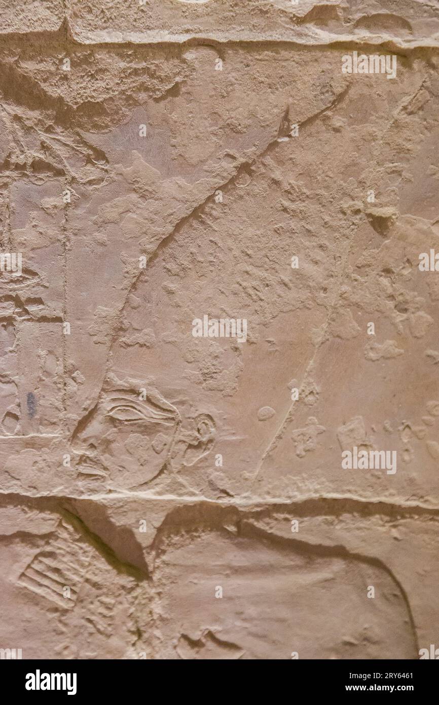 Egypt, Saqqara, Djoser pyramid, North Tomb, a detail of king Djoser ...