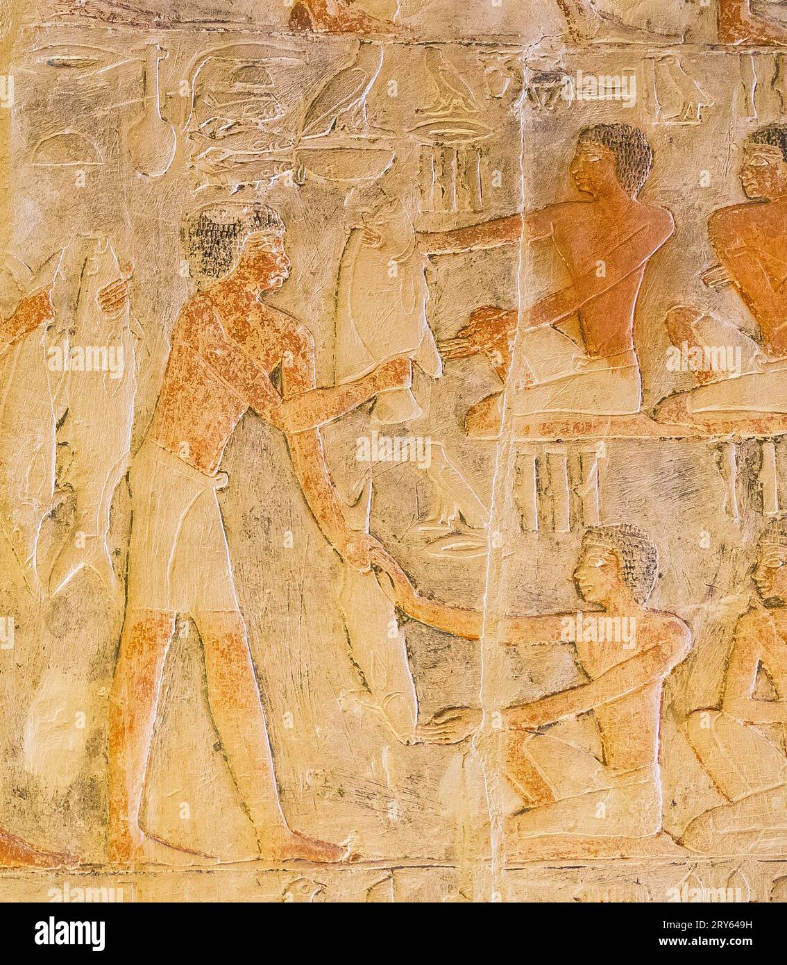 Egypt, Saqqara, tomb of Mehu, counting fishes Stock Photo - Alamy