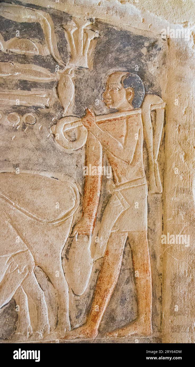 Egypt, Saqqara, tomb of Mehu, doorway between the first 2 rooms ...