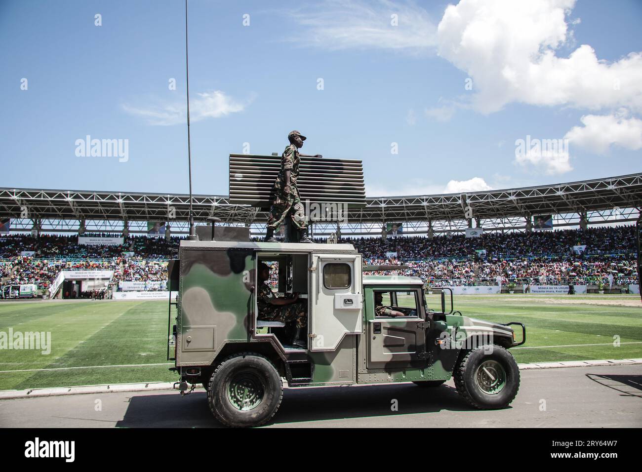 Members of The Tanzania Peoples Defence Force (TPDF) attend the parade ...