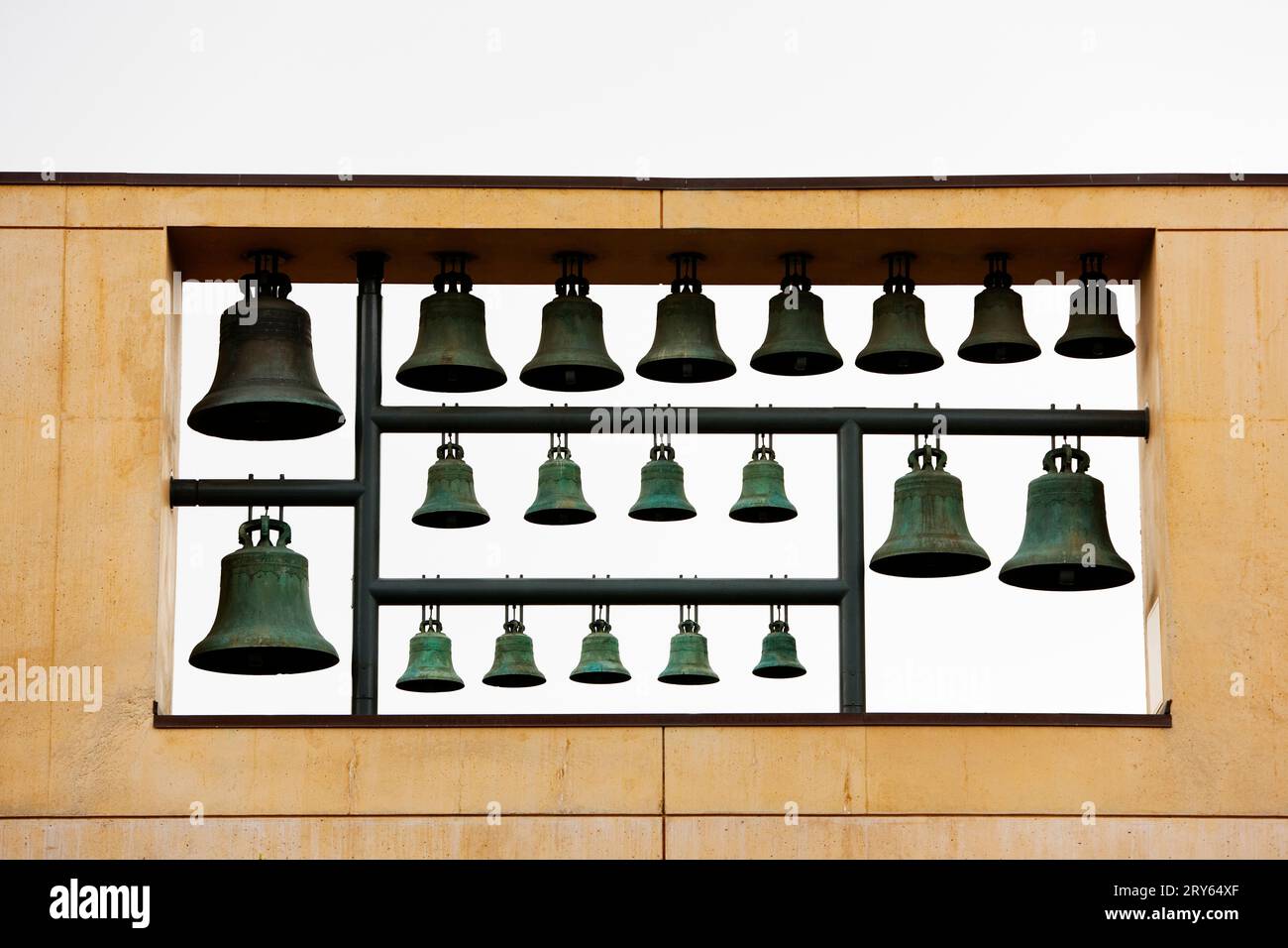 Church bells in a row at the Cathedral of Our Lady of the Angels, Los ...