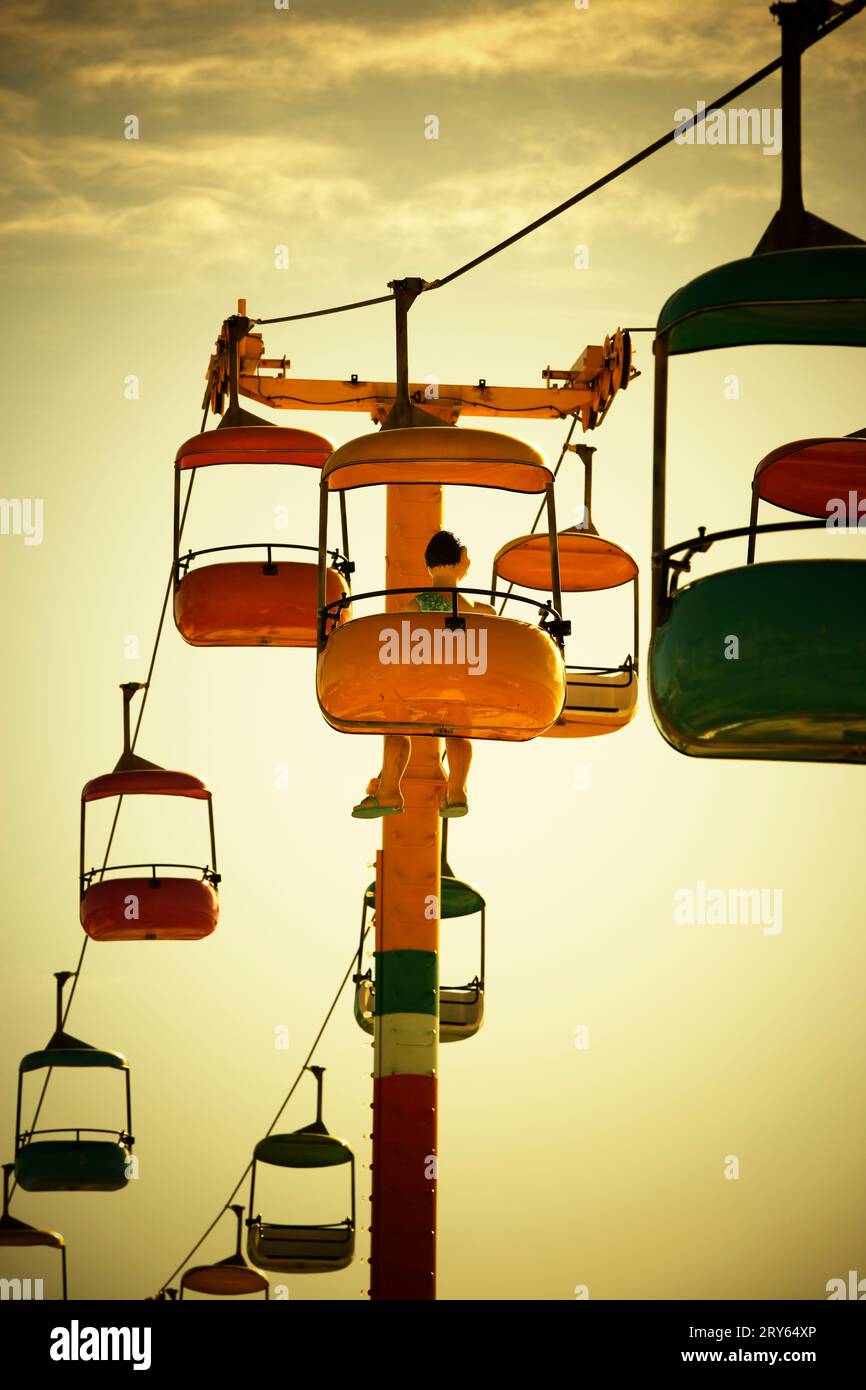 Gondolas at the The Santa Cruz Beach Boardwalk, Santa Cruz, California ...