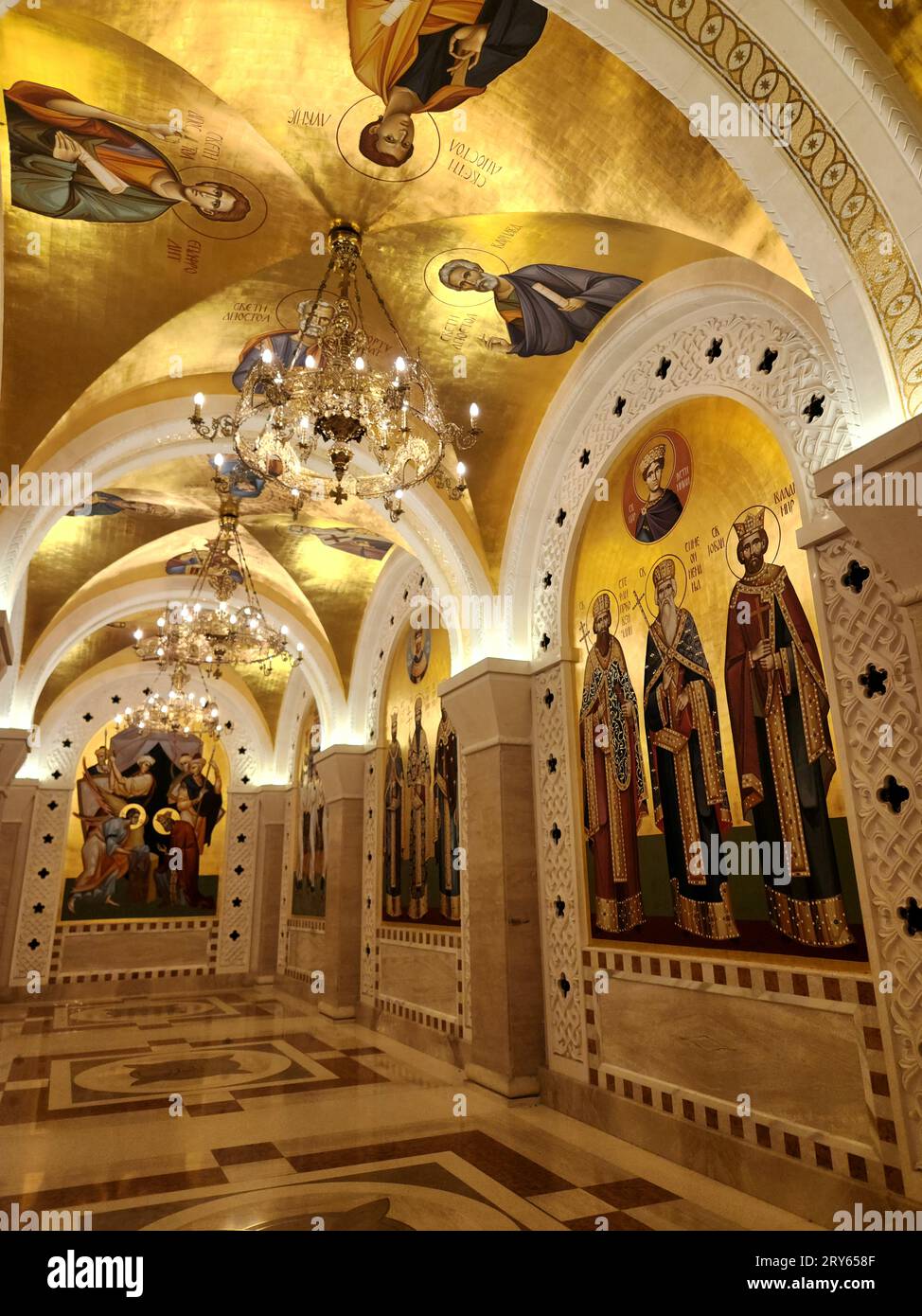 Hallway in St Sava Temple Crypt Stock Photo - Alamy
