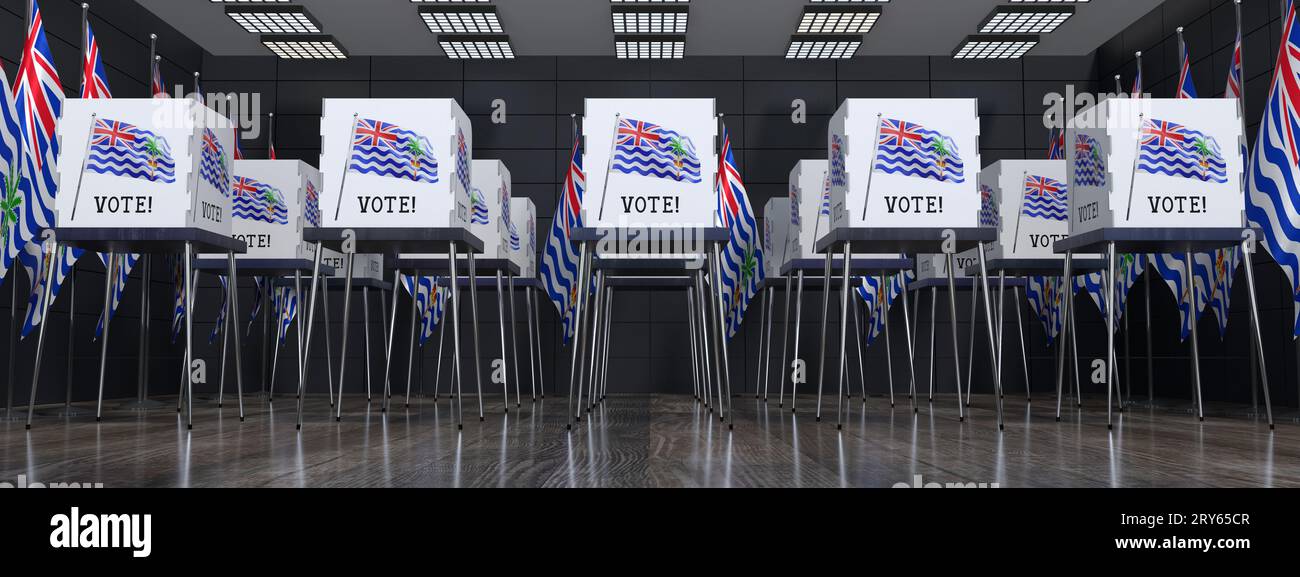 British Indian Ocean Territory - polling station with many voting ...