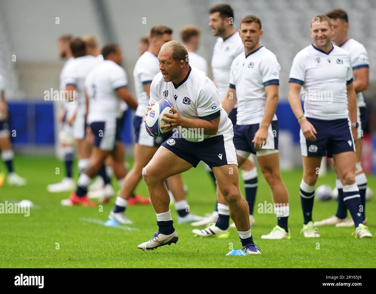 Scotland's WP Nel during a training session at the Stade Pierre Mauroy ...