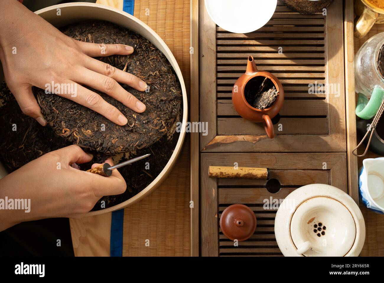 100 Year Old Fermented Tea Brick From Korea Stock Photo - Alamy