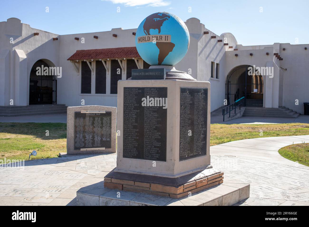 Architectural globe memorial outside Gilbert history museum Stock Photo ...