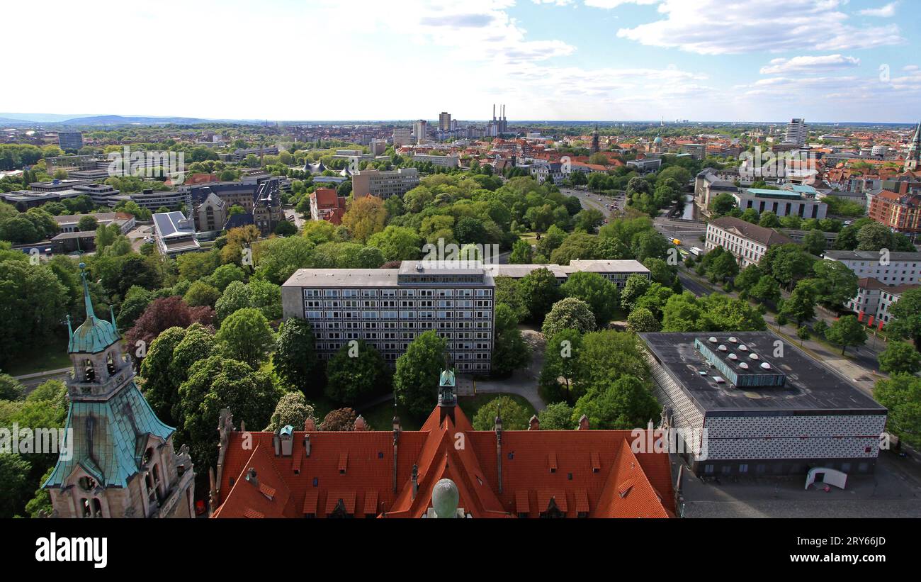 Hannover Germany Cityscape Skyline From New City Hall Spring Day Stock ...