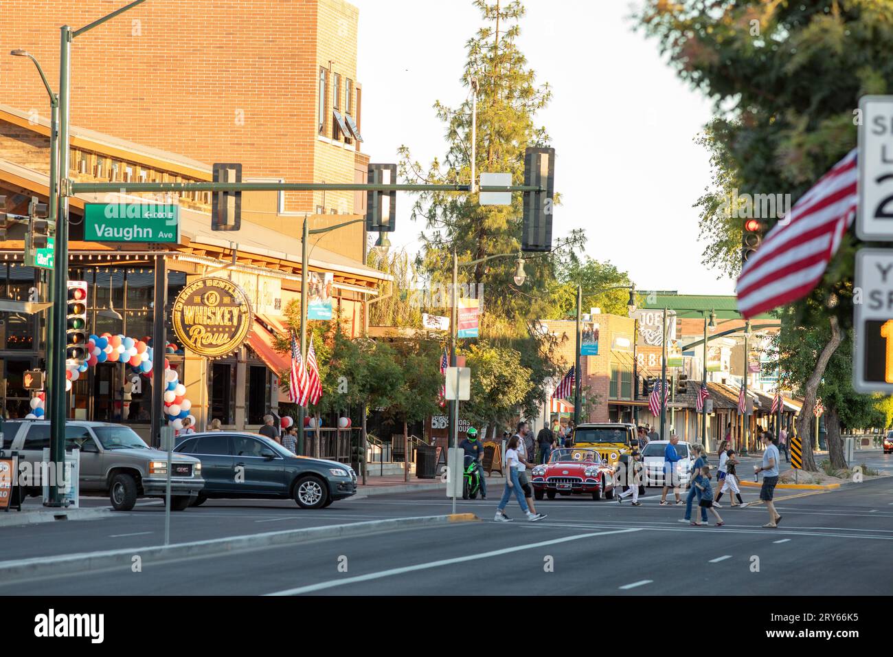 Traffic on main street in Gilbert Arizona heritage district Stock Photo ...