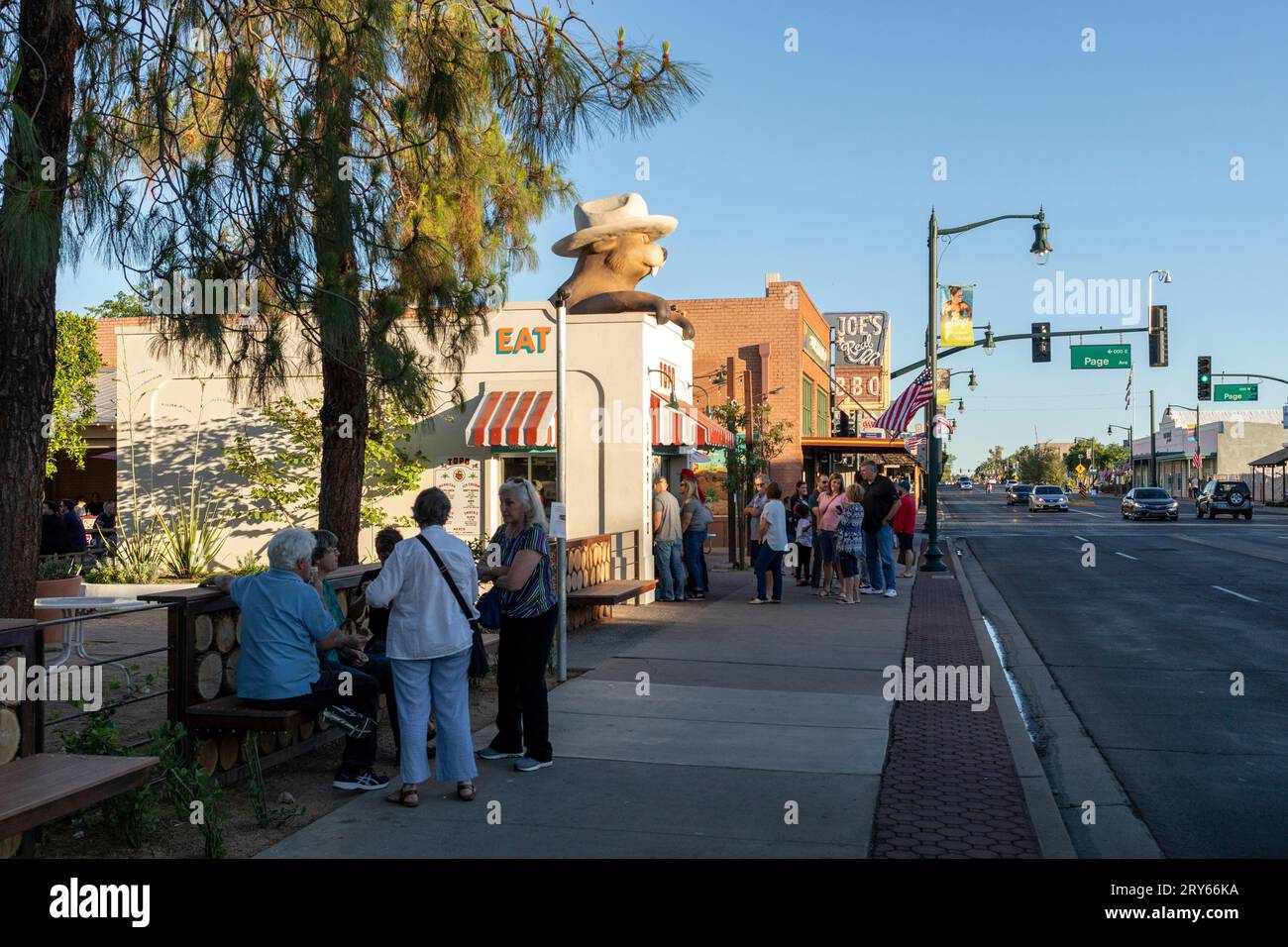 Busy main street in the Gilbert Arizona heritage district Stock Photo ...