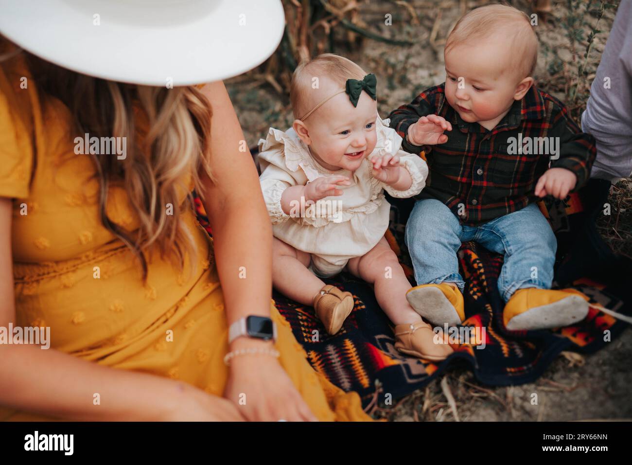 Family fun at the Pumpkin Patch Stock Photo - Alamy