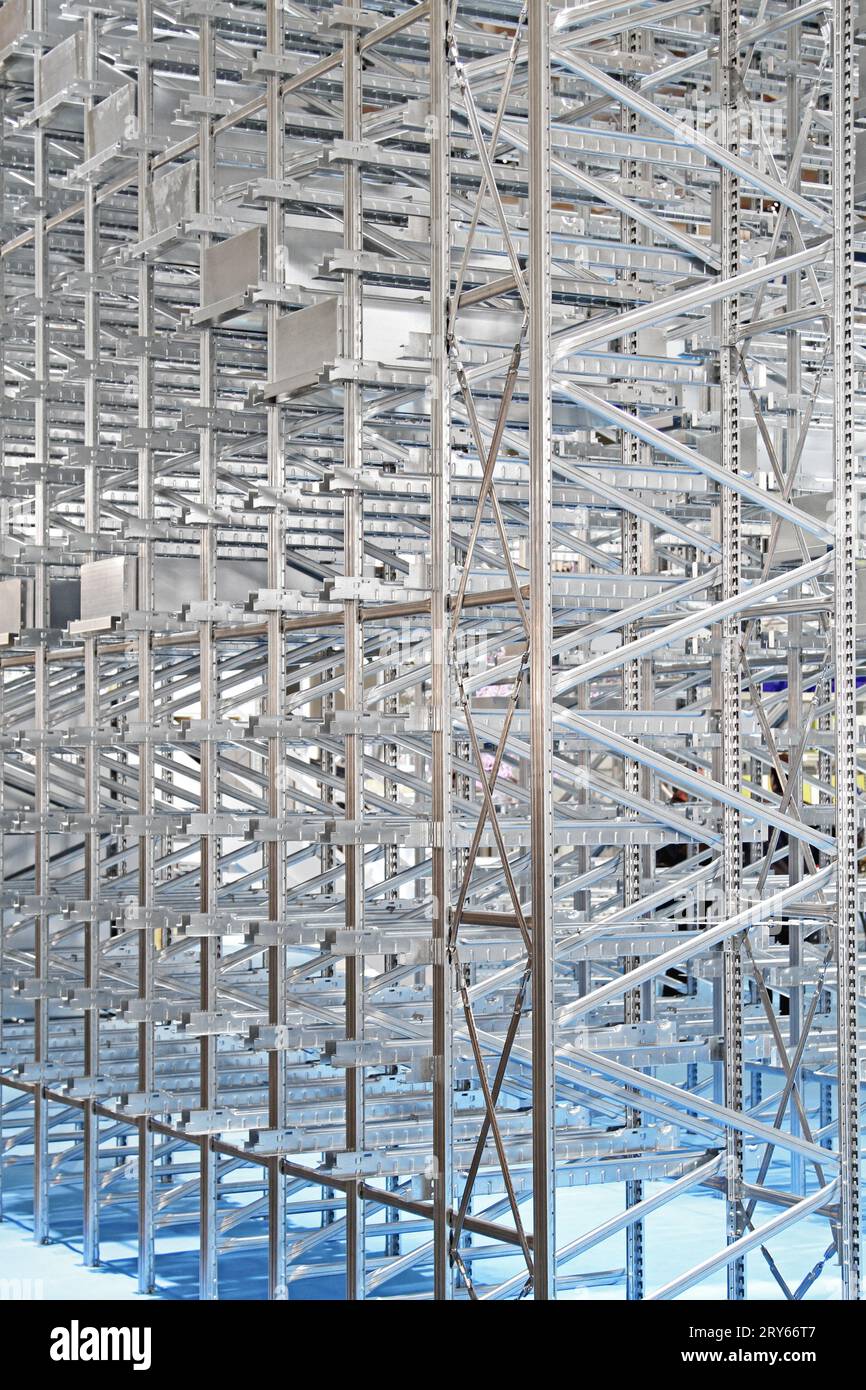 Stainless Steel Metal Shelving System in New Distribution Warehouse ...