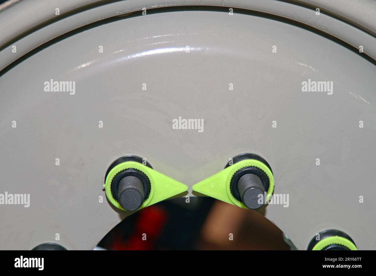 Check Loose Nut Indicator at Truck Wheel Transport Safety Stock Photo ...