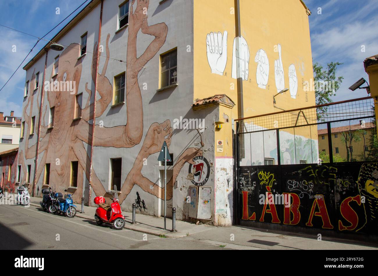 Street art or graffiti by NemO on a wall of the Labas, a community ...