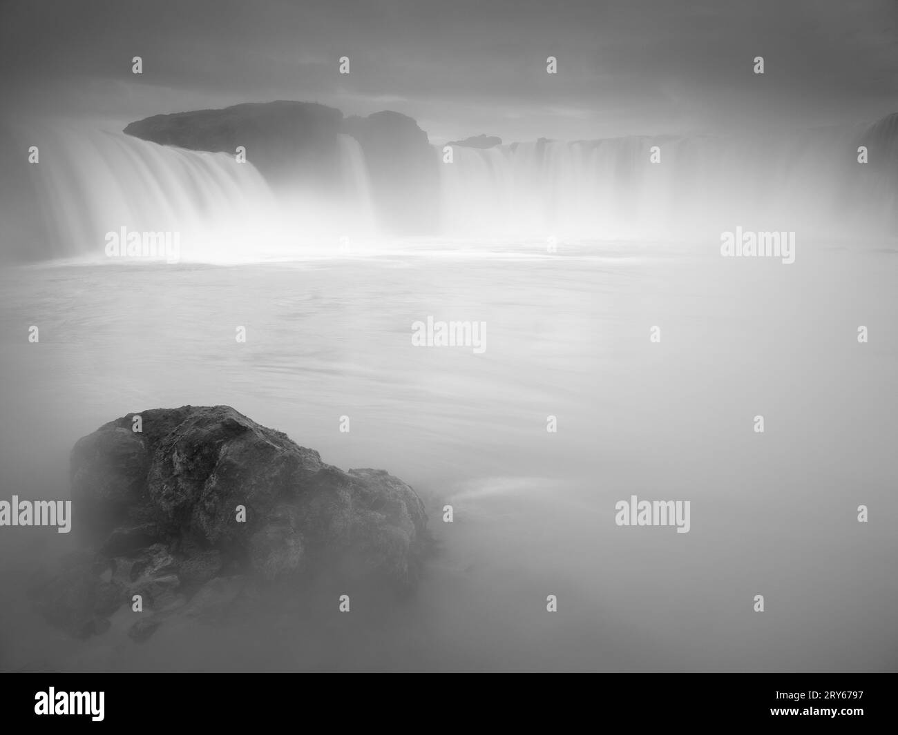 fog at Godafoss Waterfall in Iceland Stock Photo - Alamy