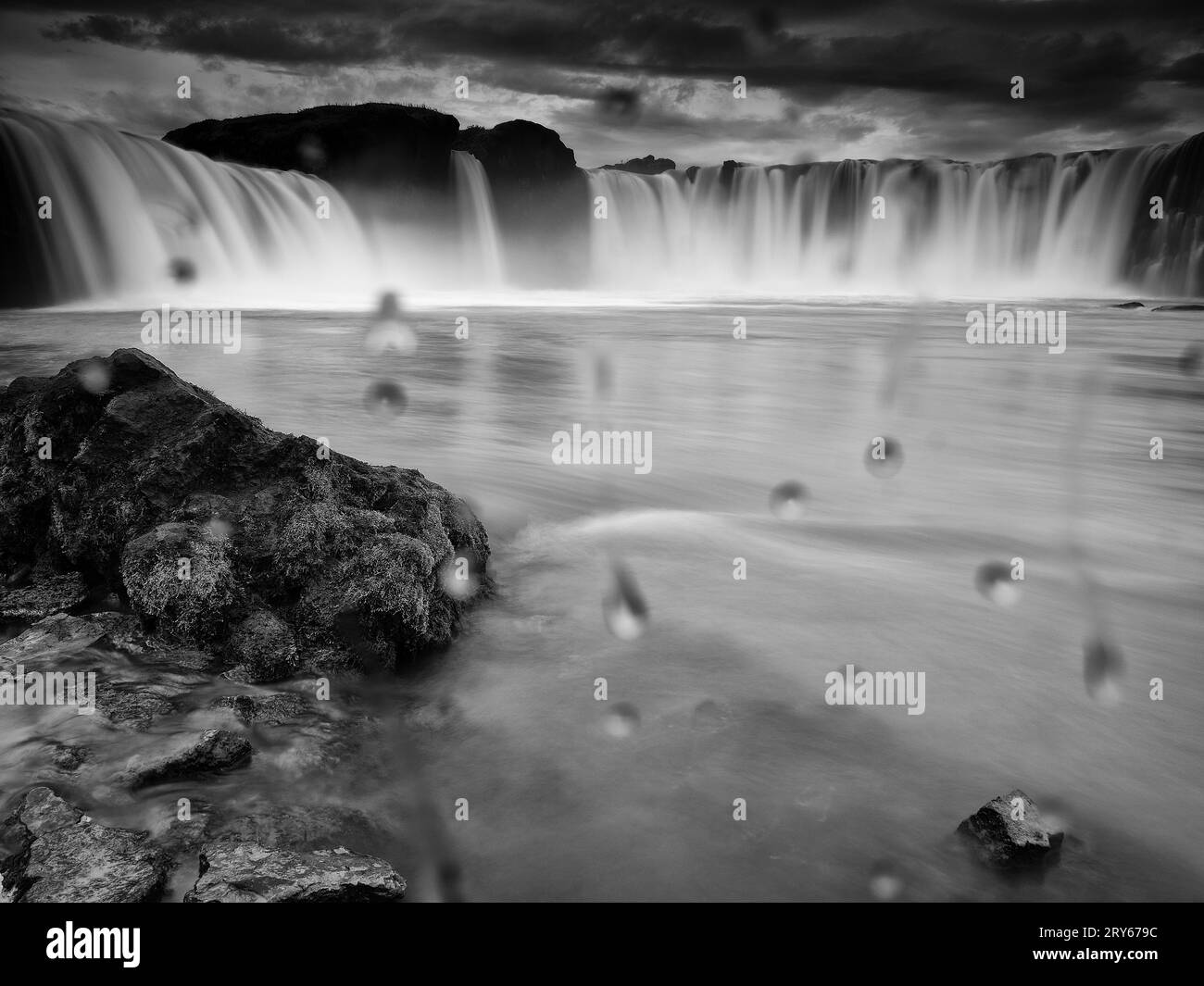 rain at Godafoss Waterfall in Iceland Stock Photo - Alamy