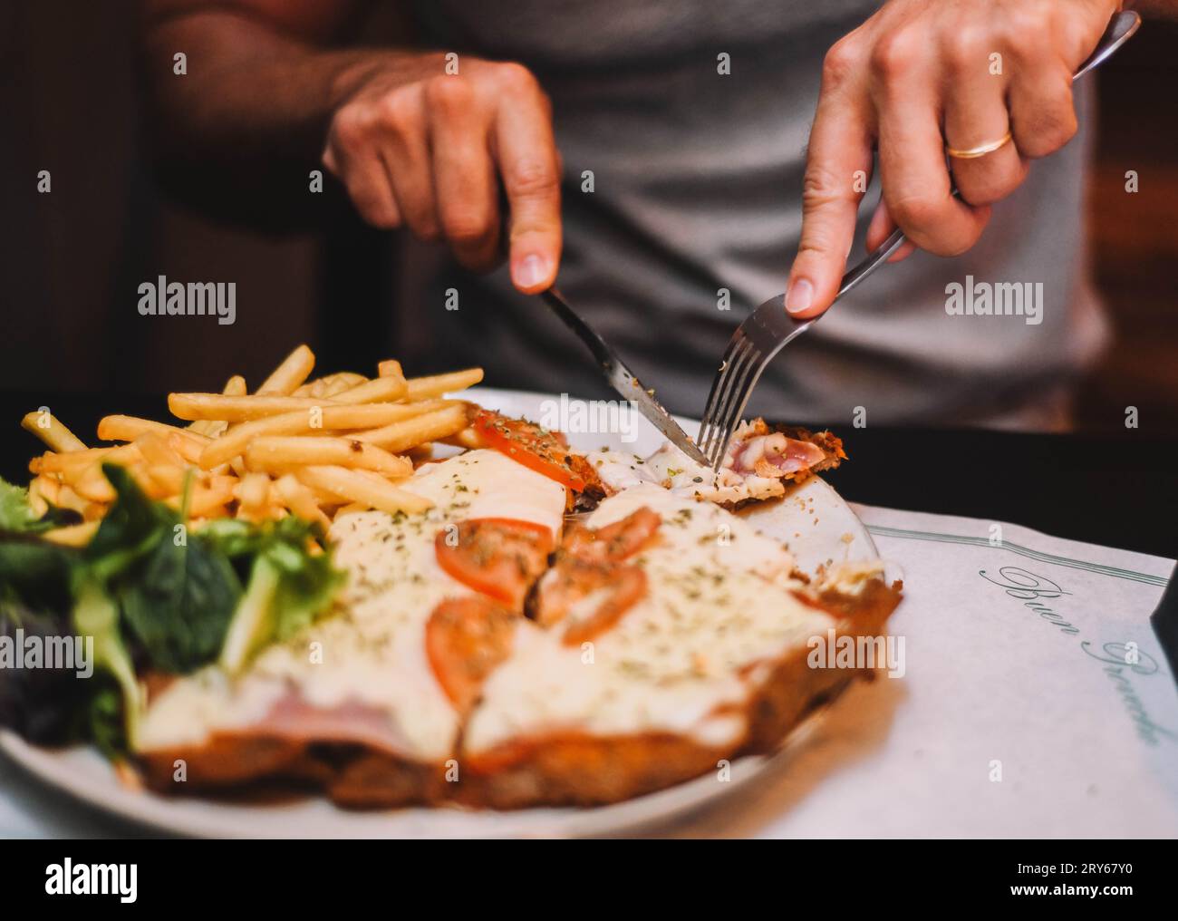 Neapolitan beef Milanese typical of Argentina and Uruguay Stock Photo ...