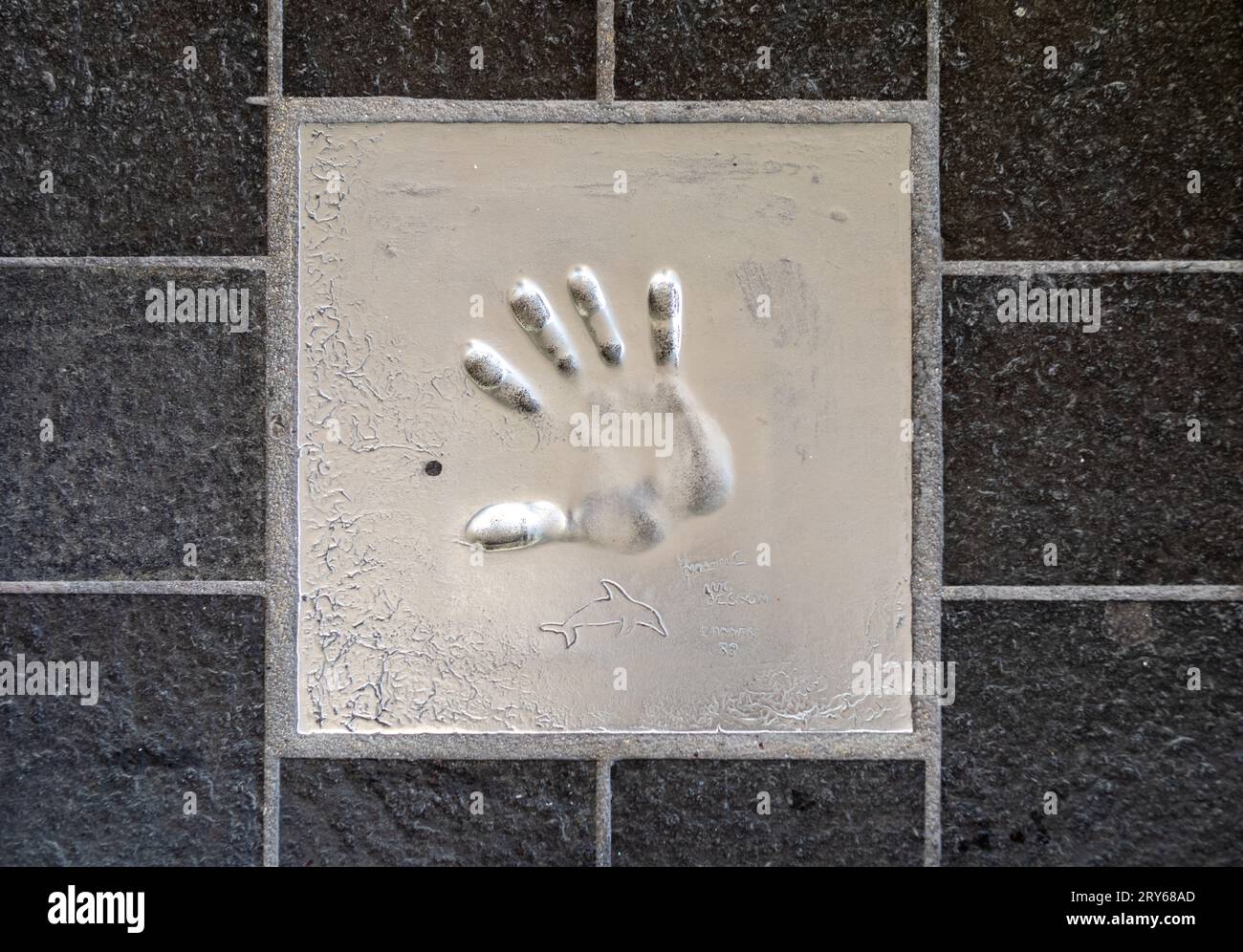 The handprint from famous French film director, screenwriter, and ...