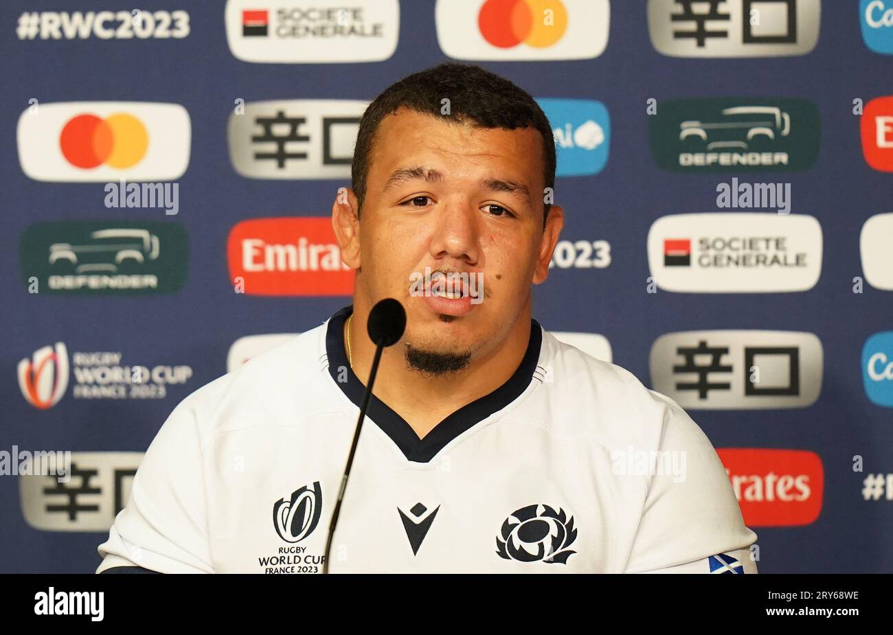 Scotland's Javan Sebastian at the Stade Pierre Mauroy, France. Picture ...
