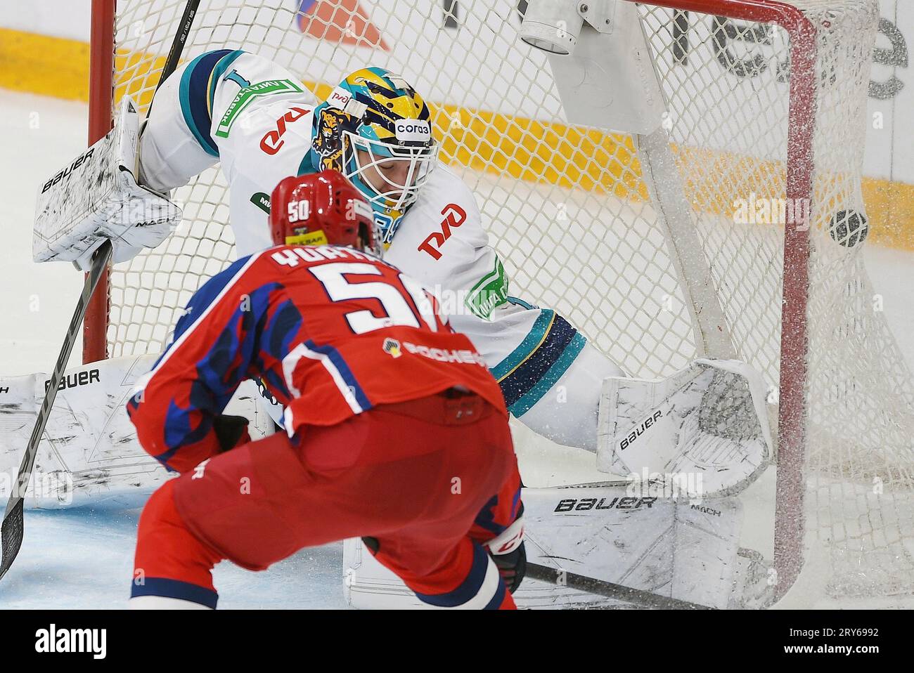 Moscow, Russia. 28th Sep, 2023. Kontinental Hockey League (KHL ...
