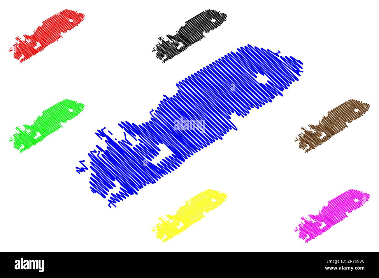 Lake Velence (Hungary) map vector illustration, scribble sketch ...