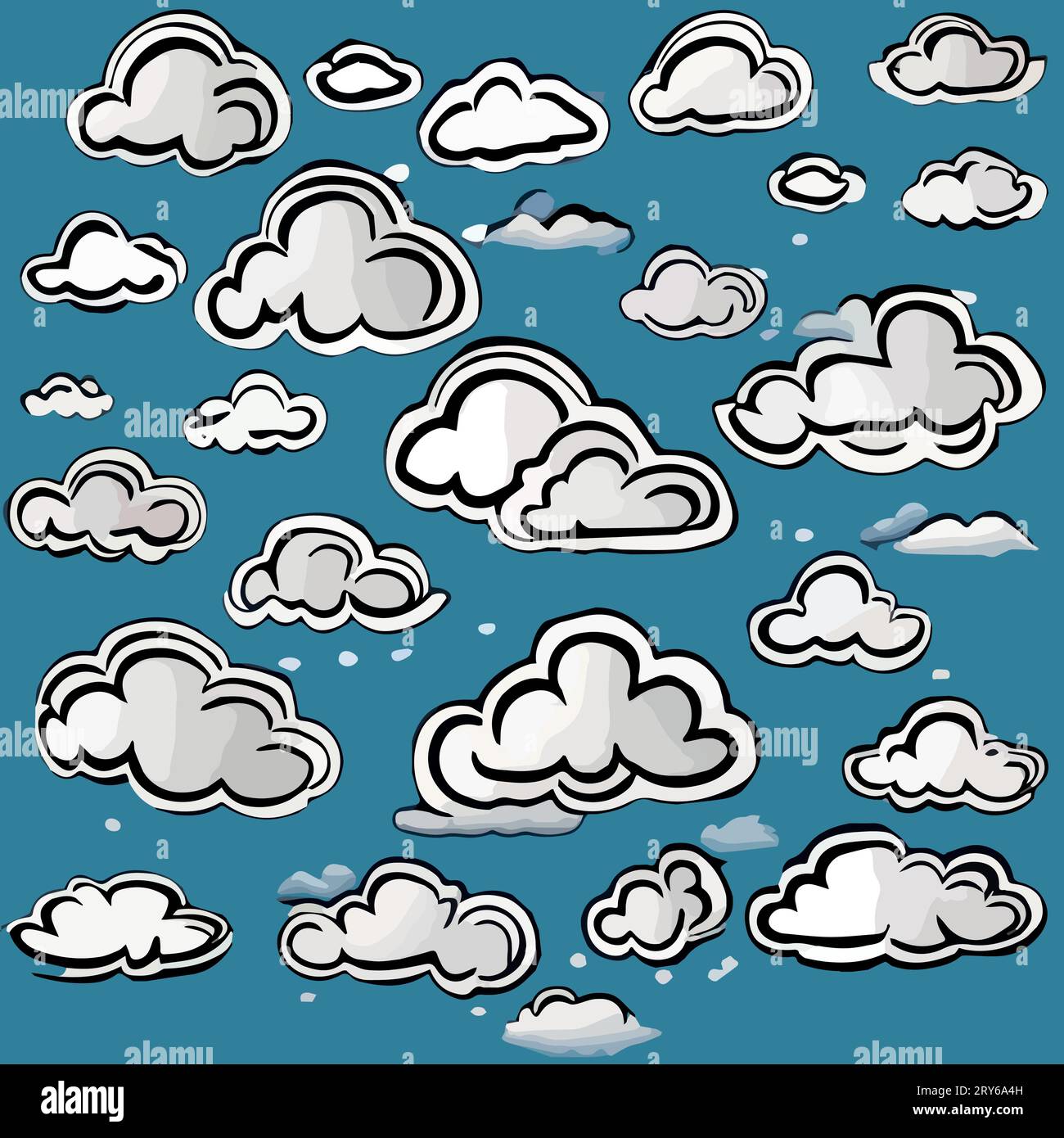 Clouds icon, vector illustration. Cloud symbol or logo, different ...