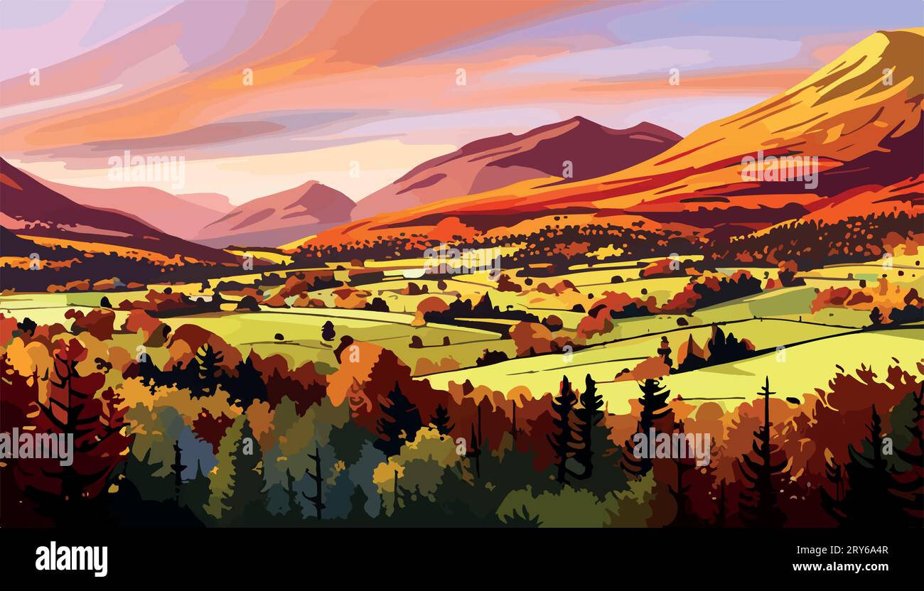 Highland vegetation Stock Vector Images - Alamy