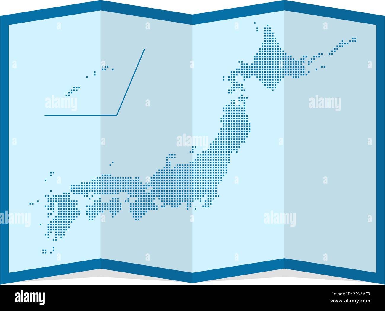 Vector illustration of four-fold Japan map ( dot pattern Stock Vector ...