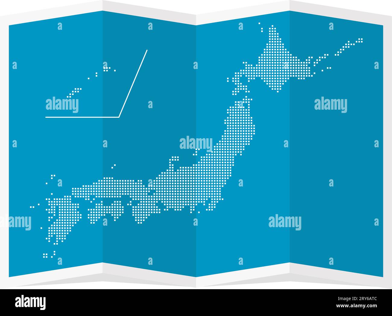 Vector illustration of four-fold Japan map ( dot pattern Stock Vector ...