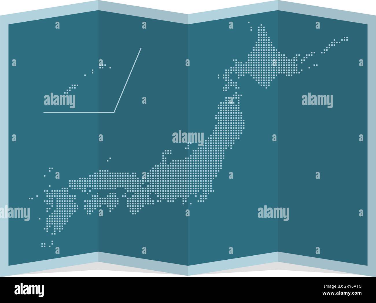 Vector illustration of four-fold Japan map ( dot pattern Stock Vector ...