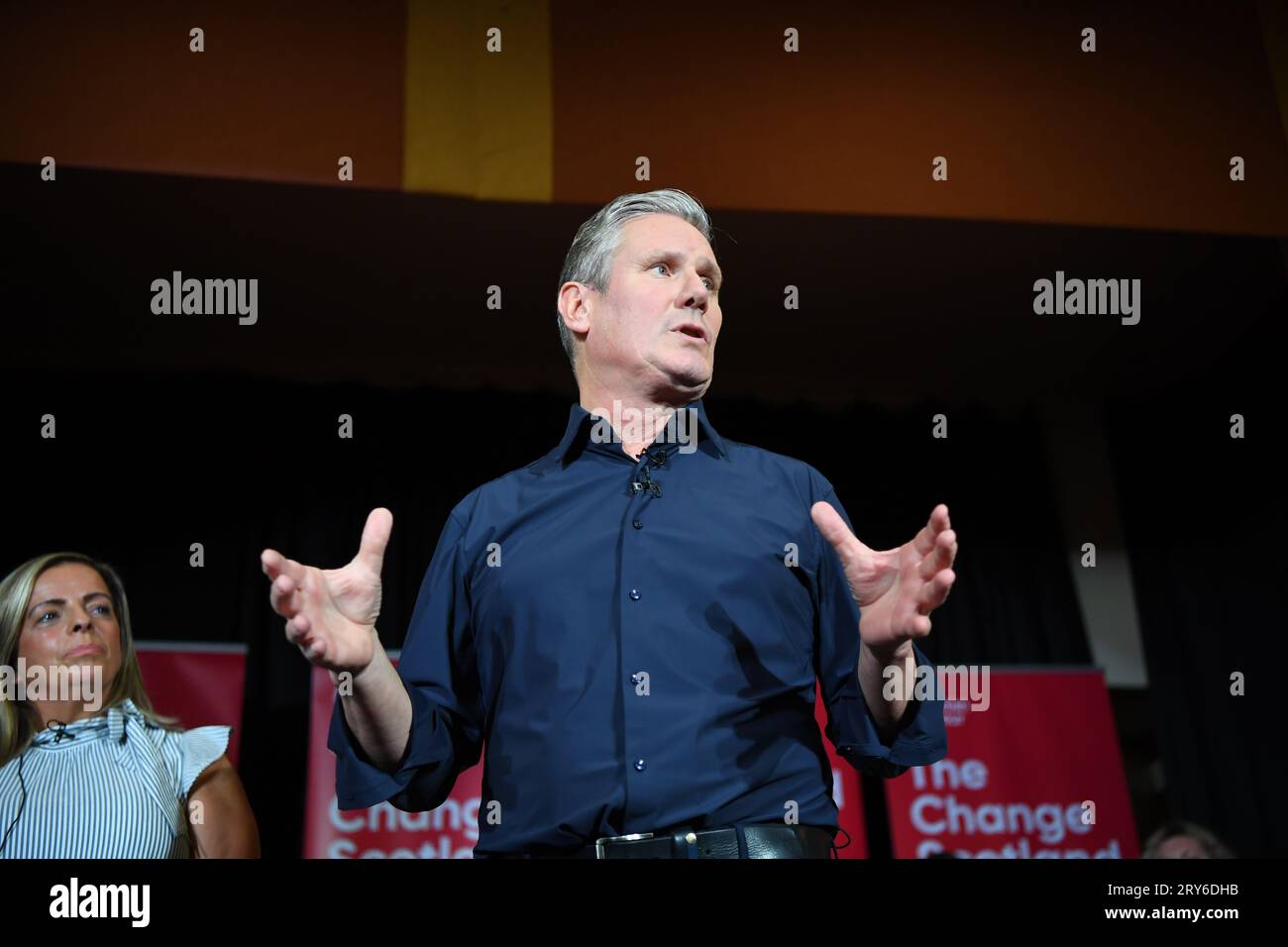 Labour leader Sir Keir Starmer at a party rally in Rutherglen ahead of ...